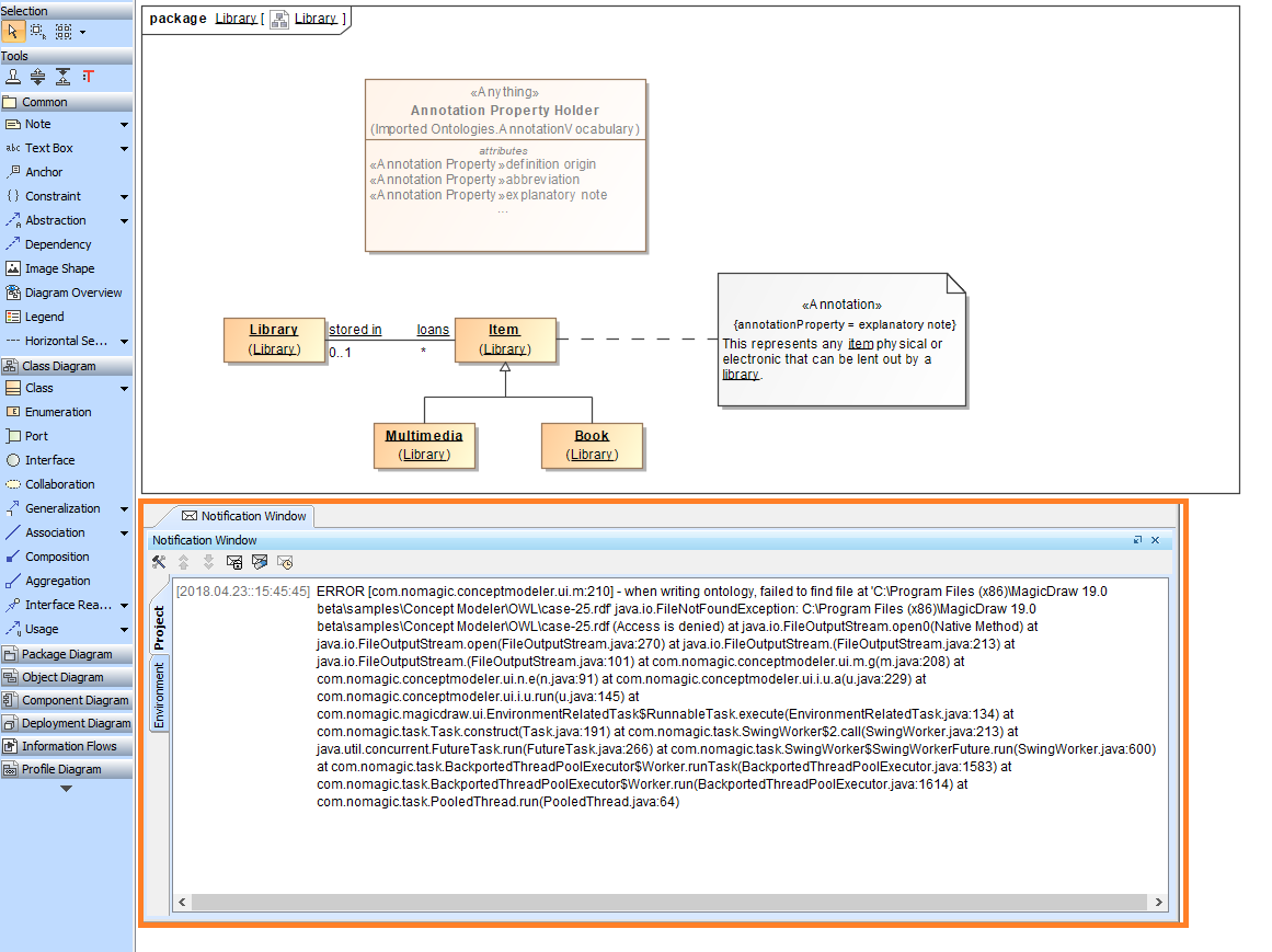 Logging during OWL importing and exporting - Concept Modeler Plugin 2024x Refresh2 - No Magic ...